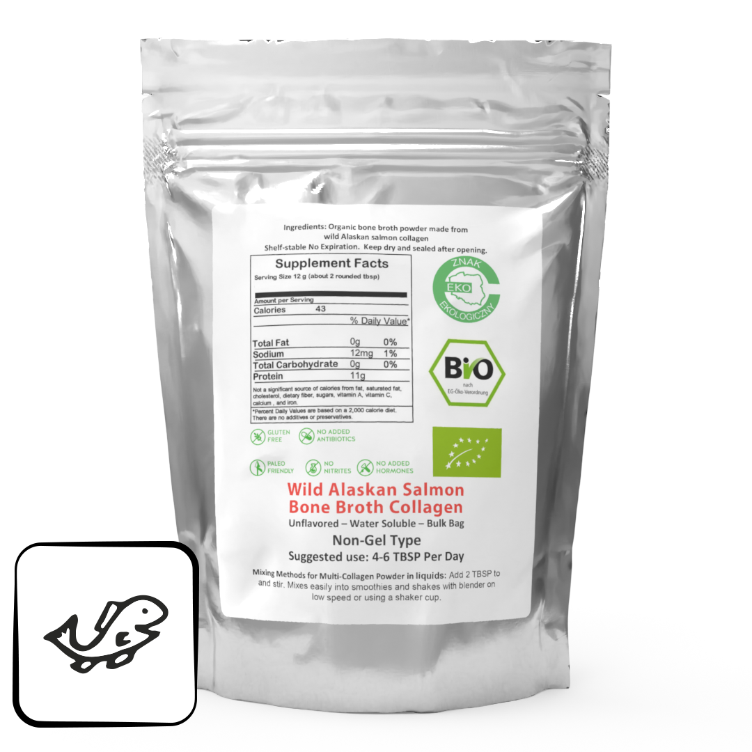 Organic Wild Alaskan Salmon Bone Broth Powder – Healthy Body